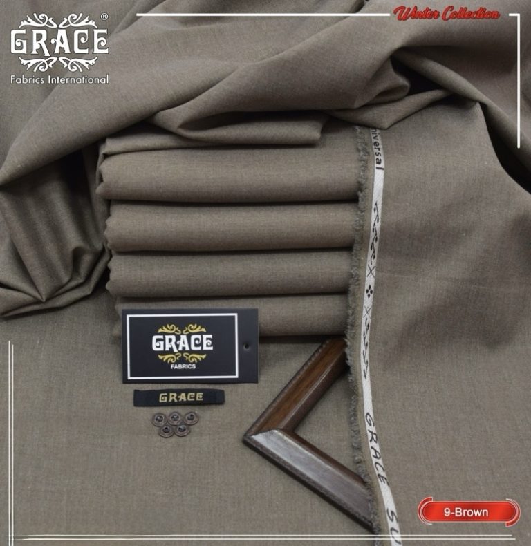 Grace Wash and Wear – Brown Color | Men’s Unstitched 4 Season Fabric