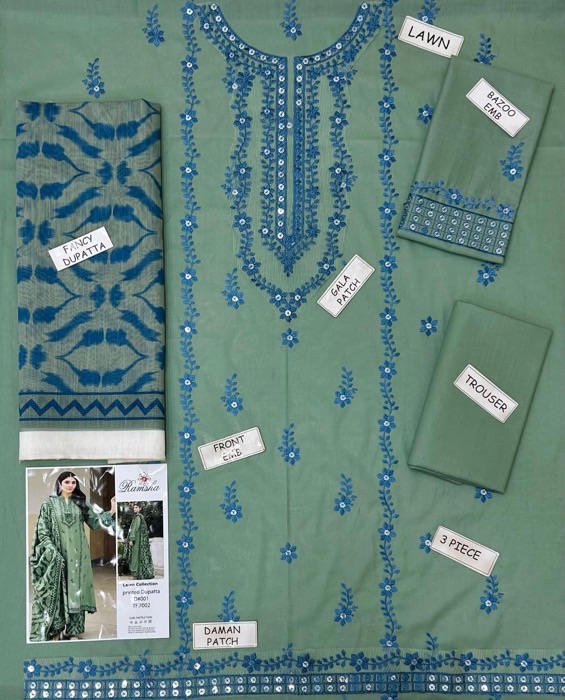 Ramsha IA-64 Luxury Lawn Heavy Embroidered Suit